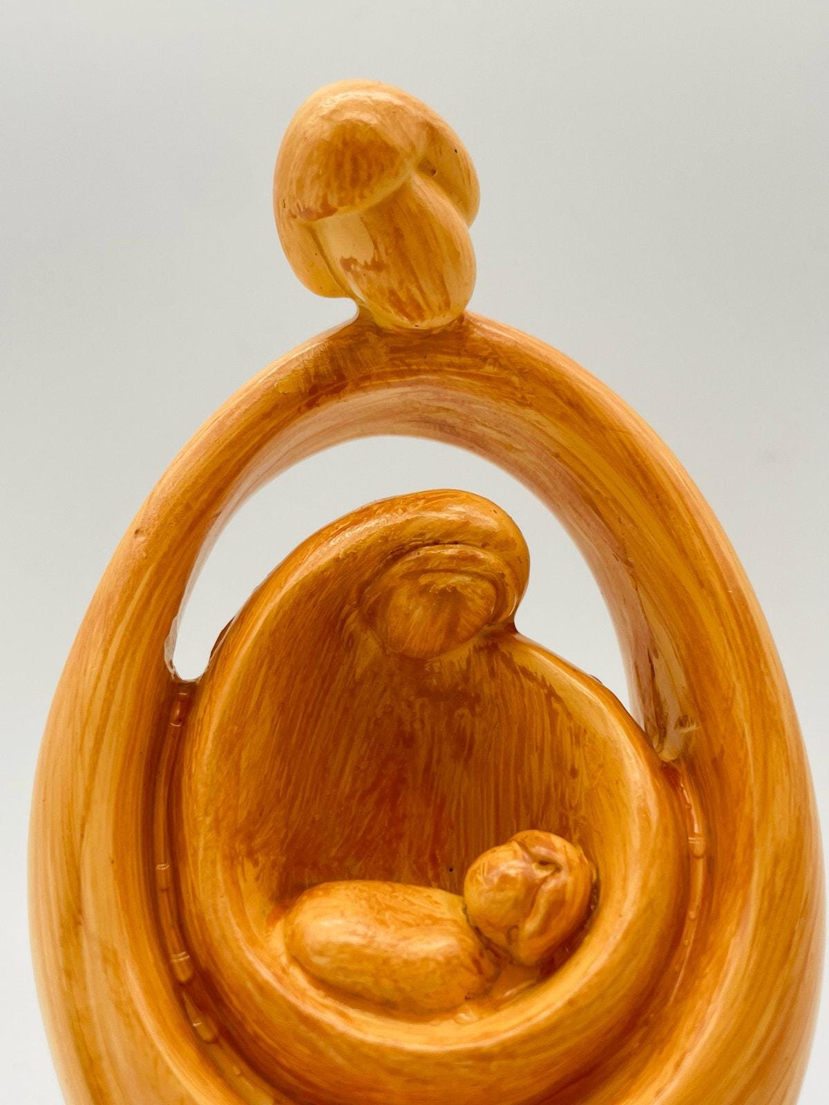 Modern Abstract Religious Holy Family Nesting Nativity Art Sculpture ...