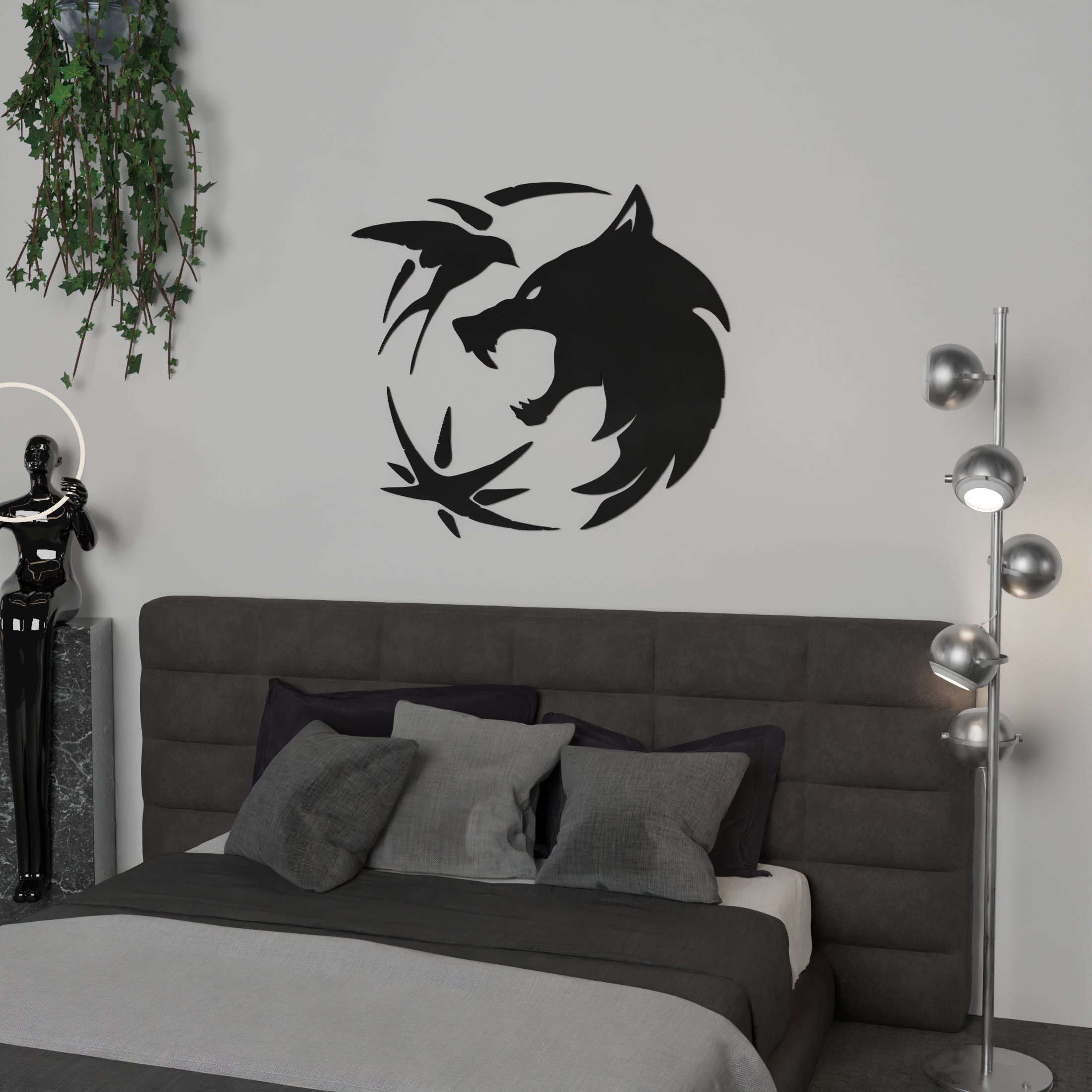 Witcher Logo Symbols Swallow Wall Art Vector SVG DXF Laser Cut Files ...