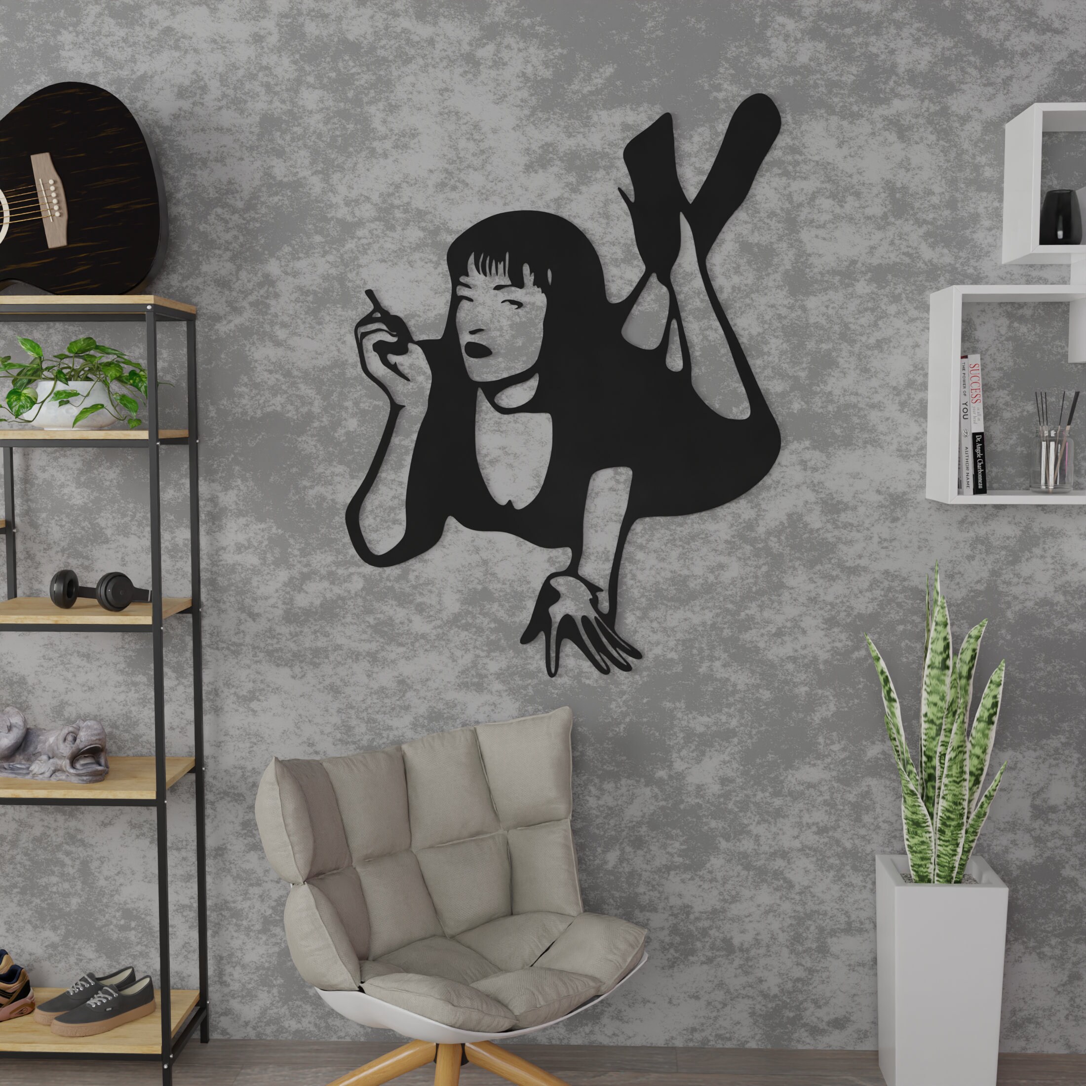Mia Pulp Fiction Wall Art SVG File Laser Cut File Home Decor Vector 3 ...