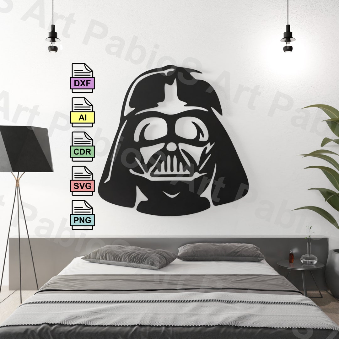 Darth Vader Wall Art Laser Cut File Star Wars SGV XDF Cdr Ai Png ...