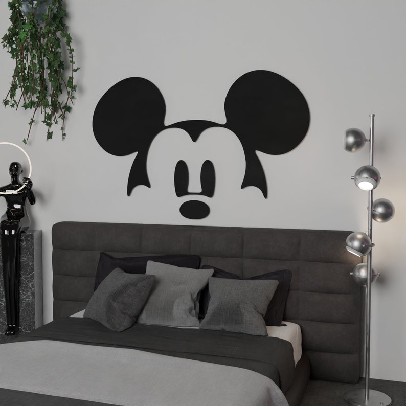 Mickey Mouse Wall Art SVG File Laser Cut File Home Decor Vector Vintage ...