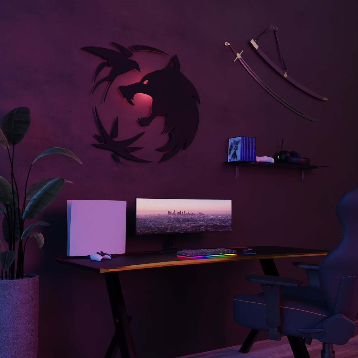 Witcher Logo Symbols Swallow Wall Art Vector SVG DXF Laser Cut Files ...