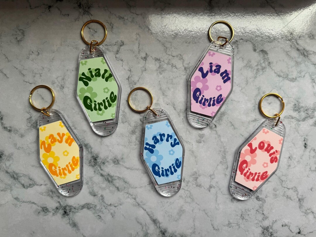 One Direction Motel Style Keychain (**NEW** Choose Your Keychain Color ...