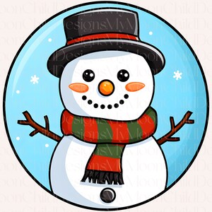 Cute Snowman Clipart Snowman Face Clipart Kawaii Snowman Clipart ...