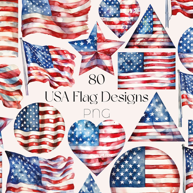 Watercolor Flag - Etsy