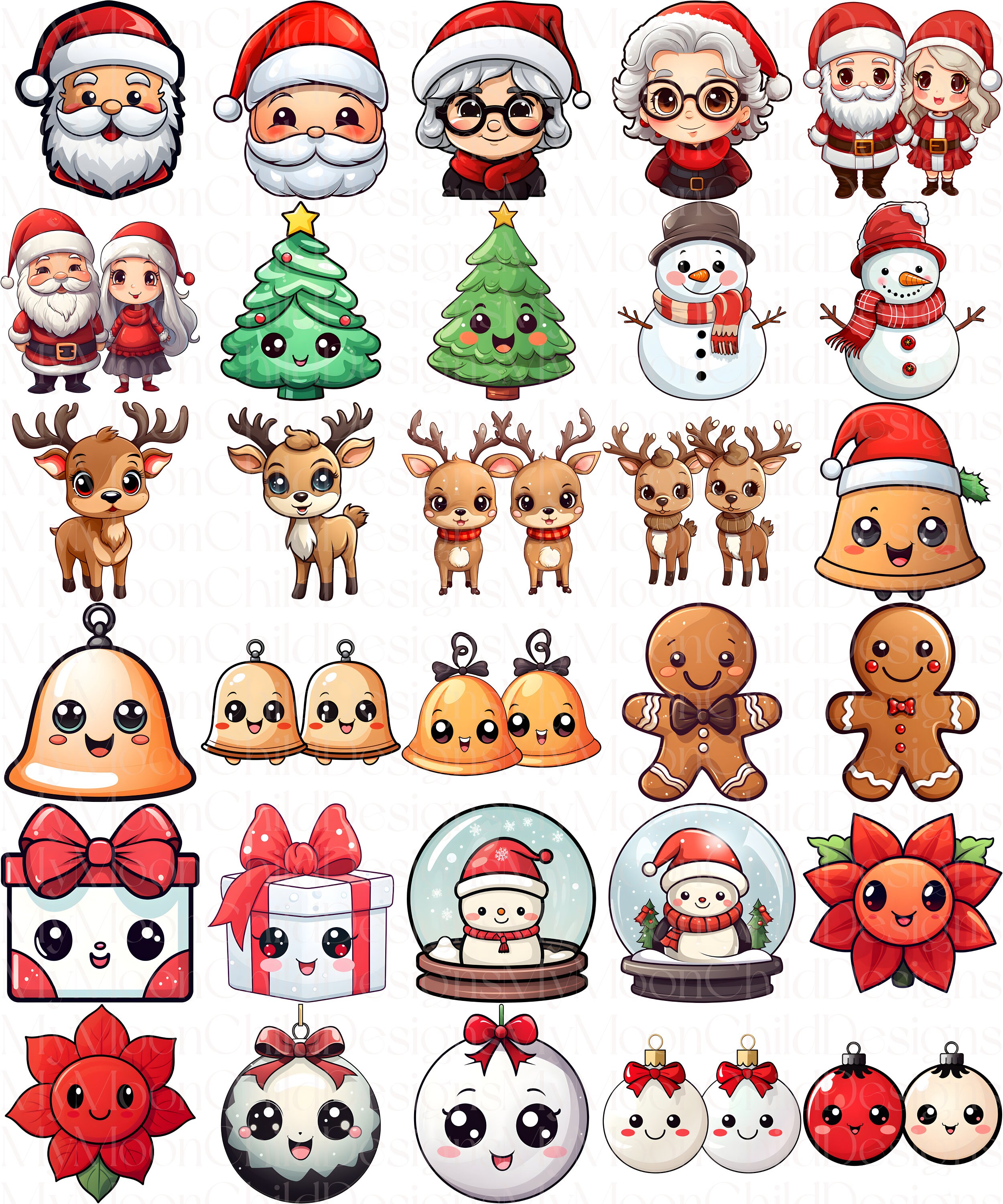 Cute Christmas Clipart Kawaii Christmas Clipart Cute Christmas ...