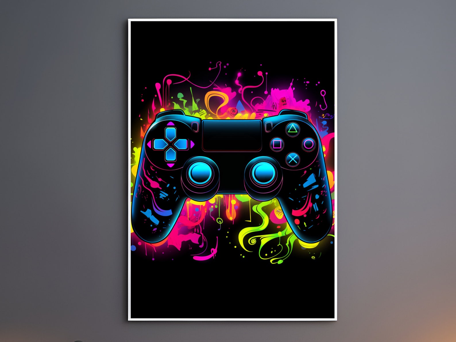 Gaming Poster Neon Gaming Prints Gaming Wall Art Gaming Room Decor ...