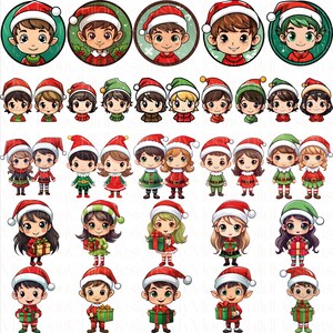Christmas Elf Clipart Cute Christmas Elves PNG Cartoon Elf PNG Winter ...