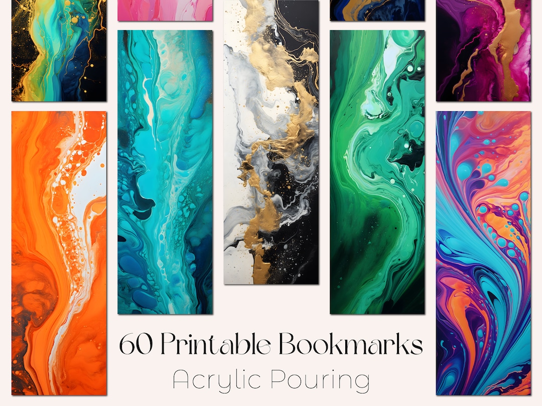 Acrylic Bookmark Aesthetic Bookmark PNG Acrylic Pouring Bookmarks for ...