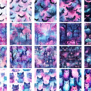 Pastel Halloween Digital Paper Cute Halloween Themed Digital Papers ...