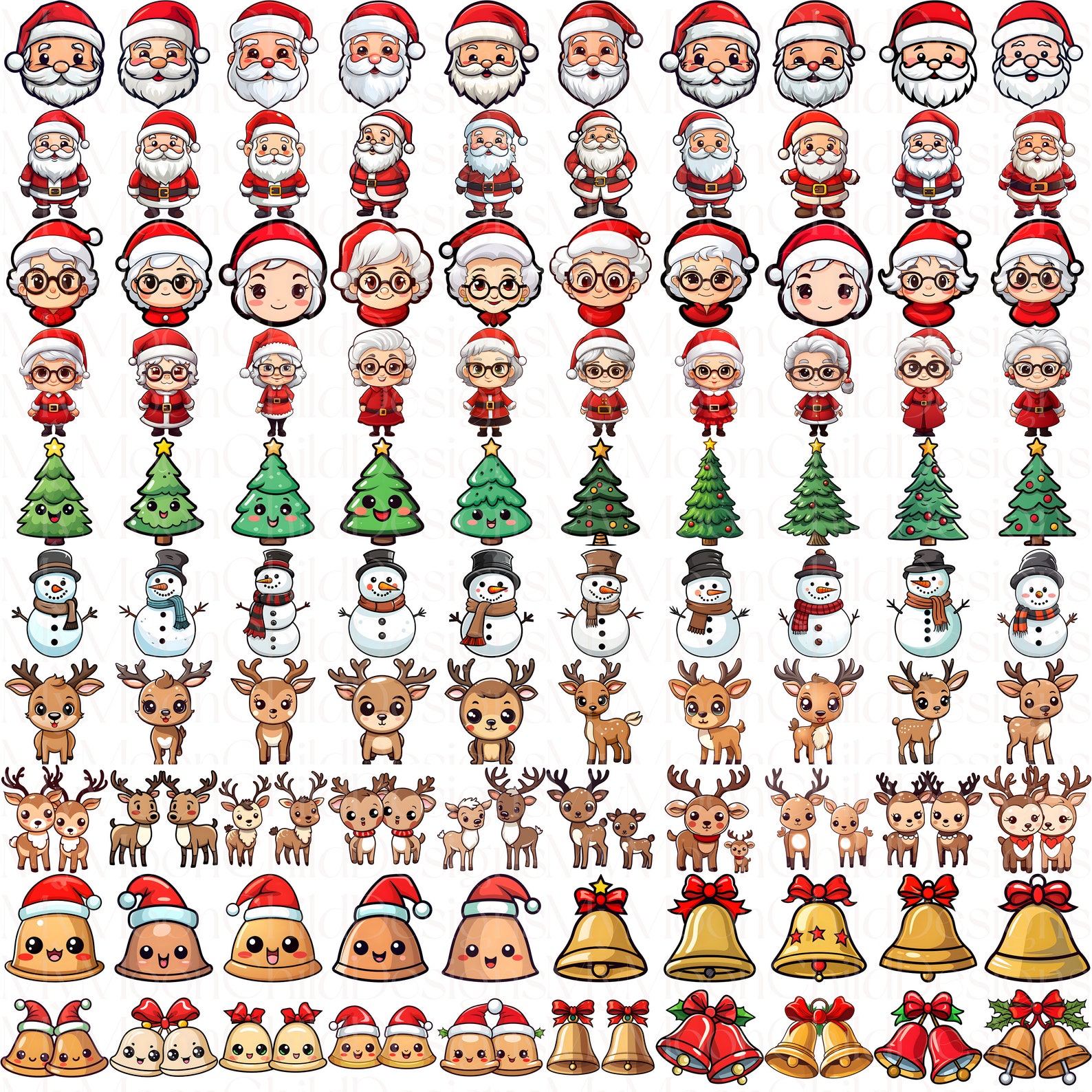 Cute Christmas Clipart Kawaii Christmas Clipart Cute Christmas ...