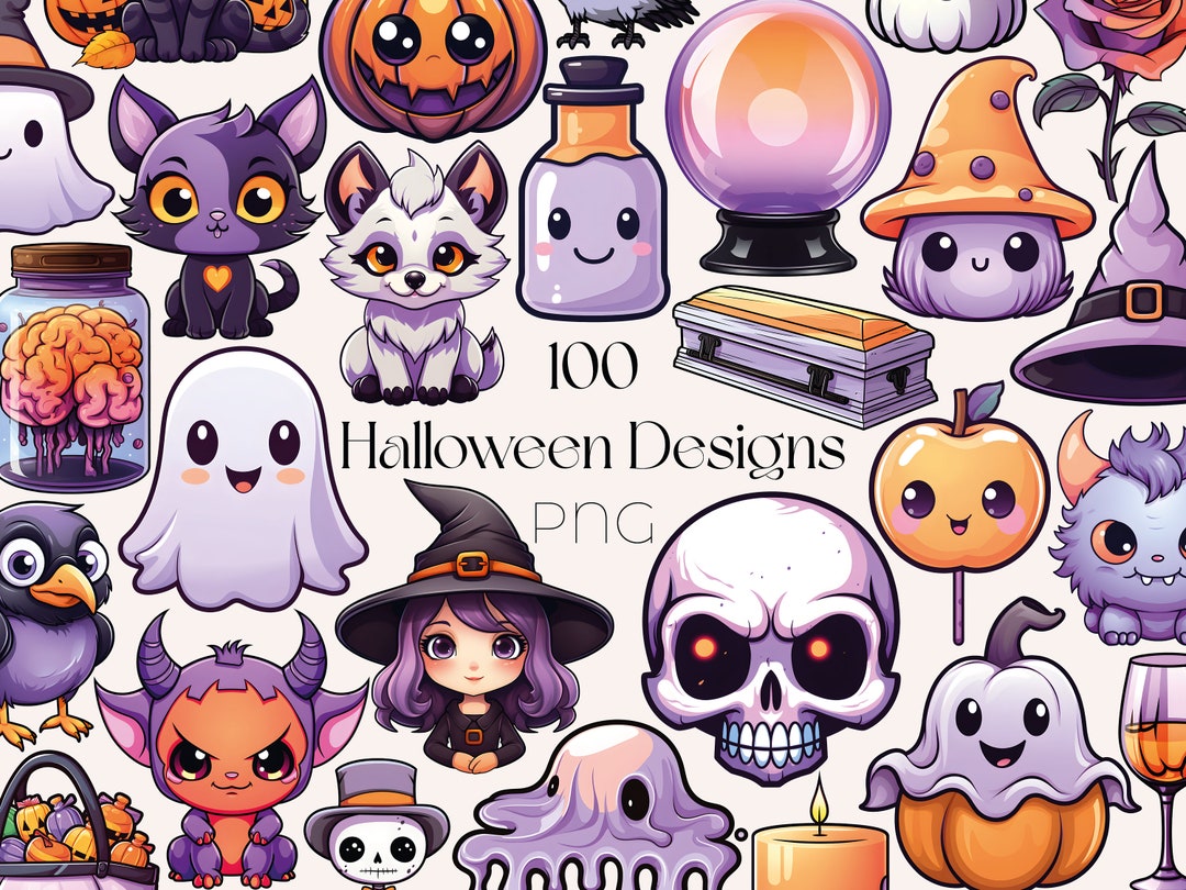 Pastel Halloween Cute Clipart Watercolor Halloween Cute Clipart Bundle ...