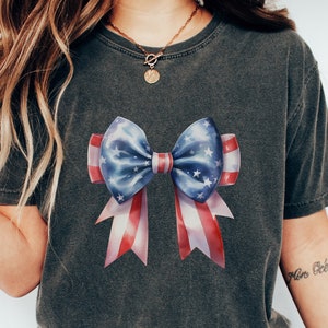 USA Flag Ribbon Bow Clipart Watercolor American Flag Bow PNG Watercolor ...