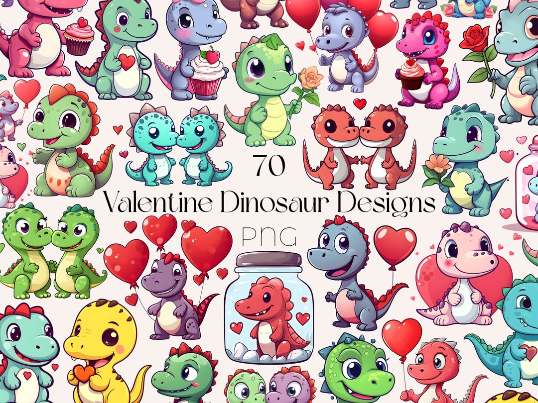 Dinosaur Valentine Clipart Valentine Dinosaur PNG Valentines Day PNG ...