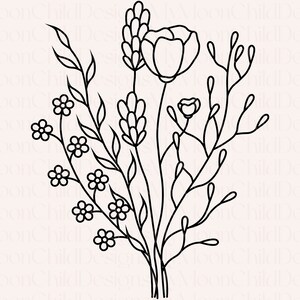 Wildflower SVG Bundle Wildflower Bouquet SVG Flower Clipart Wildflower ...