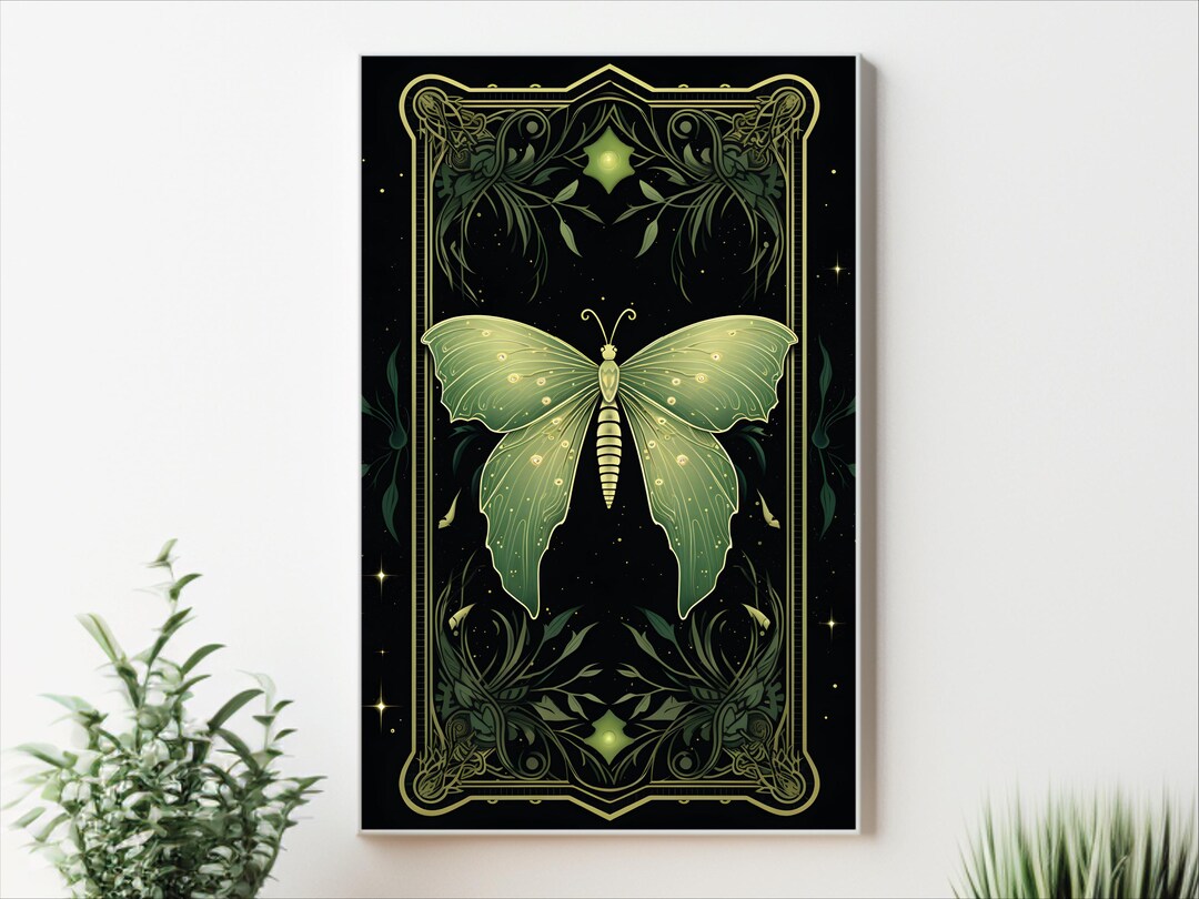 Tarot Card Luna Moth Wall Art Whimsigoth Decor (digital Download) - Etsy