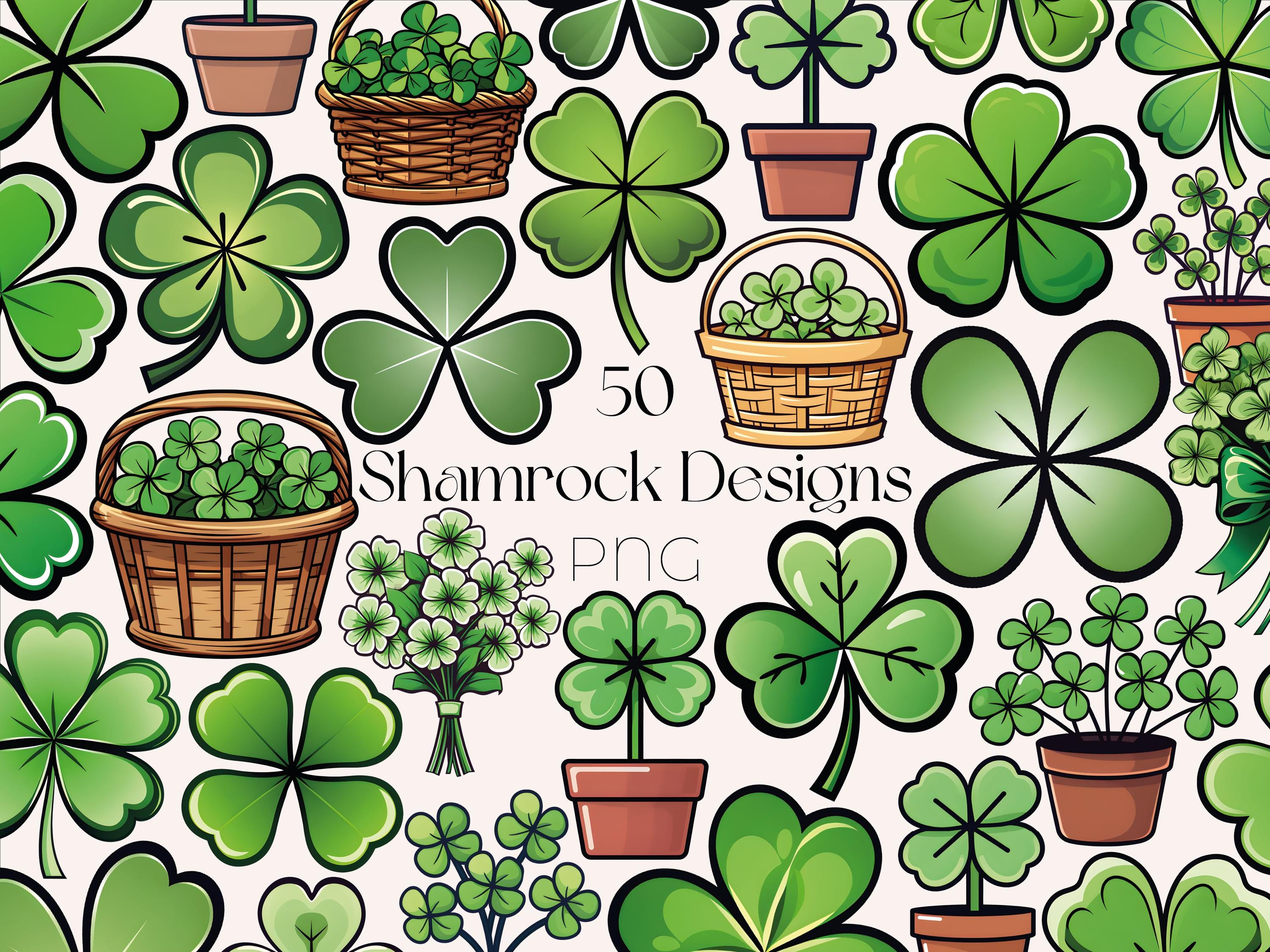 Shamrock Clipart Bundle: Cartoon St Patricks Day PNG (digital Download ...