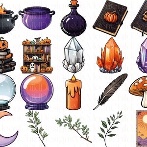 Cute Witch Clipart Pastel Halloween Clipart Witchcraft Clipart ...