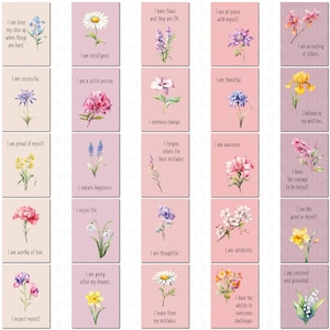 Affirmation Cards Digital Download Floral Printable Affirmation Cards ...