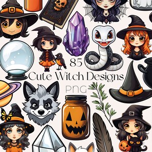 Cute Witch Clipart Pastel Halloween Clipart Witchcraft Clipart ...