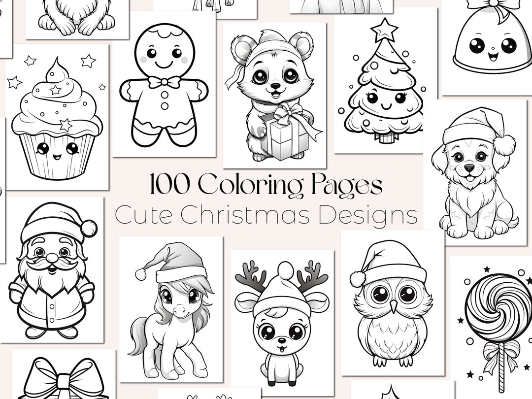 Christmas Coloring Pages Cute Christmas Coloring Pages Kawaii Christmas ...