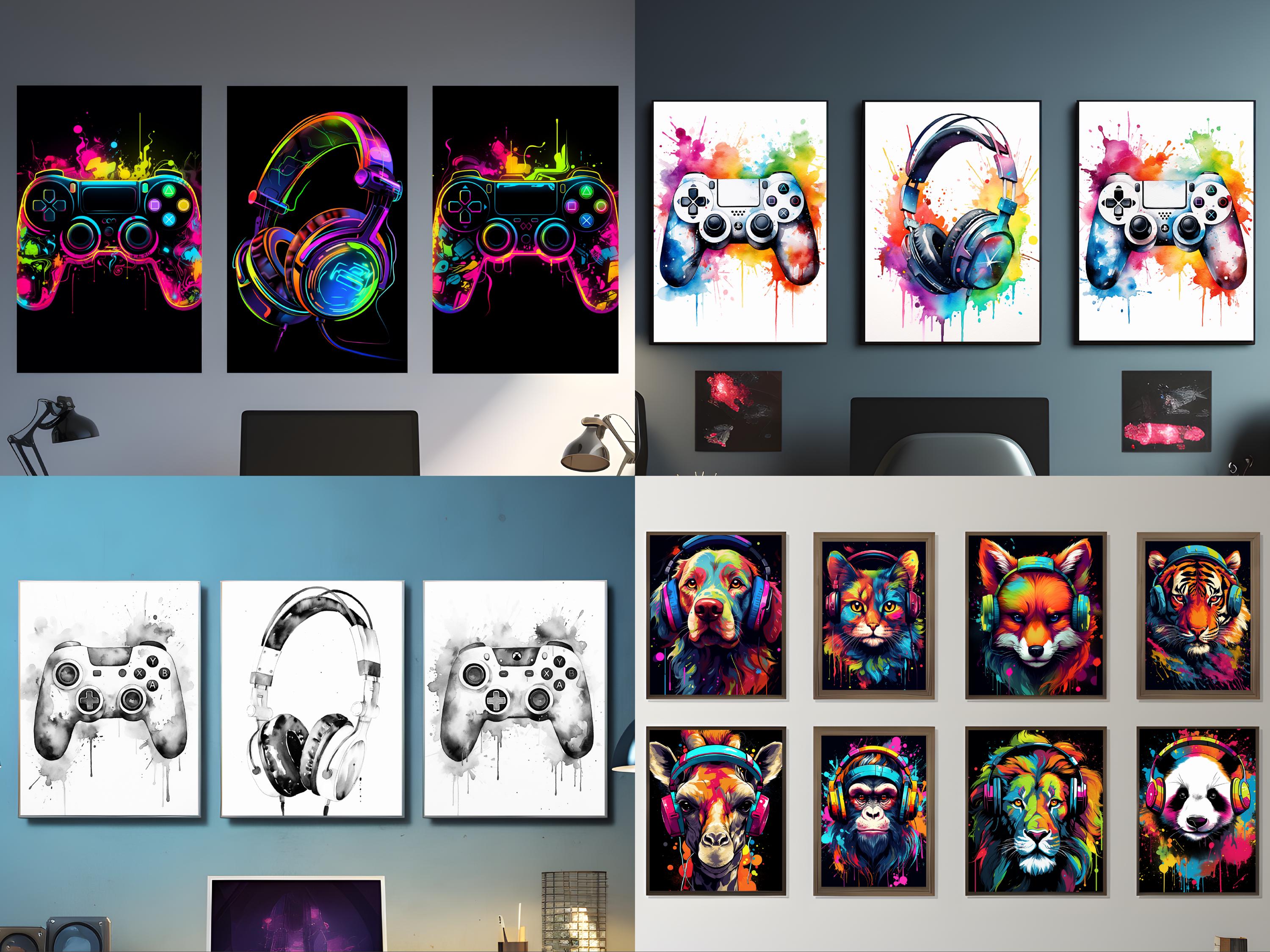 Gaming Poster Bundle Neon Gaming Prints Gaming Wall Art Gaming Room ...