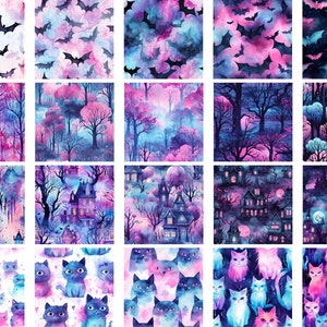Pastel Halloween Digital Paper Cute Halloween Themed Digital - Etsy