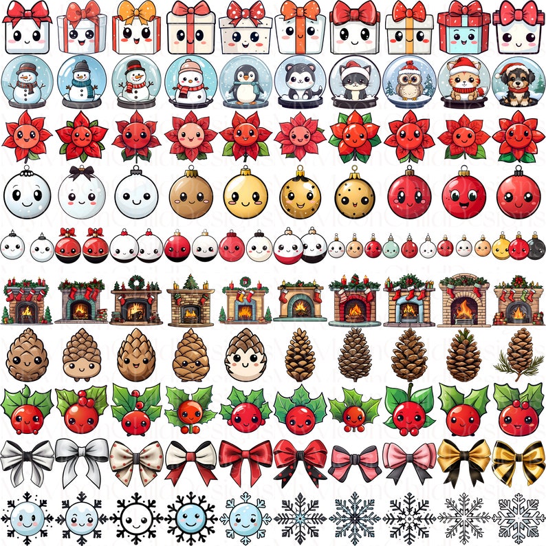 Cute Christmas Clipart Kawaii Christmas Clipart Cute Christmas ...