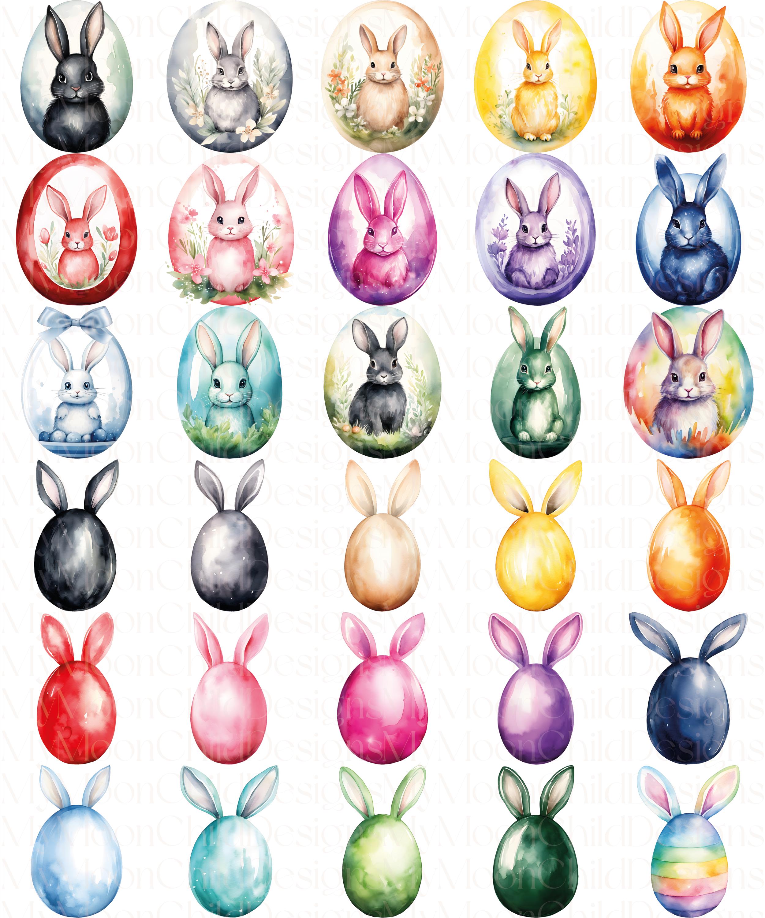 Watercolor Easter Egg Clipart Bundle: Spring PNG (digital Download) - Etsy