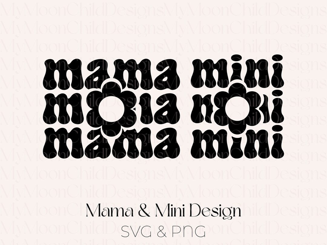Retro Mama Mini SVG Mama PNG Mom SVG Matching Shirt for Mom and Mini ...