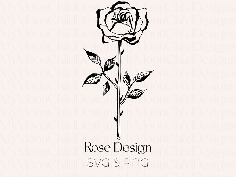Rose SVG: Flower Clipart Tattoo Design (digital Download) - Etsy