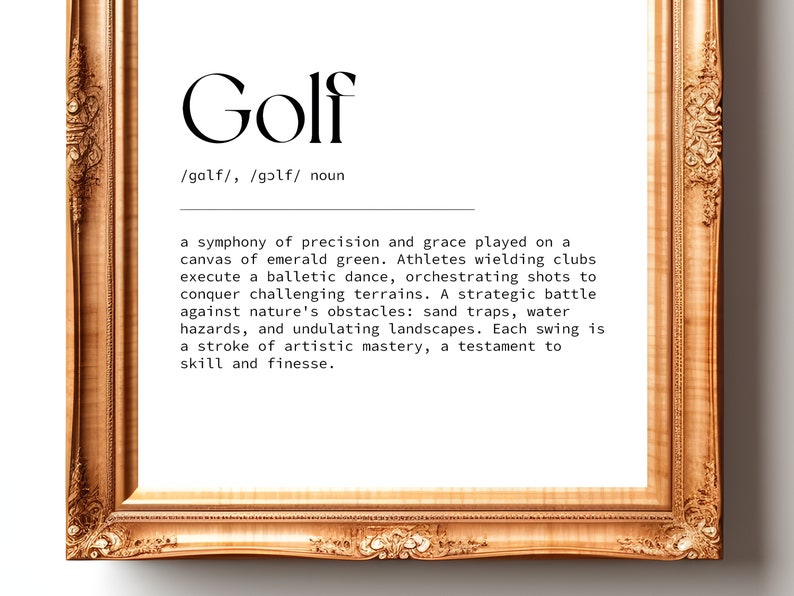 Golf Poster Golf Meaning Wall Art Golfing Print Golf Wall Art Golf ...