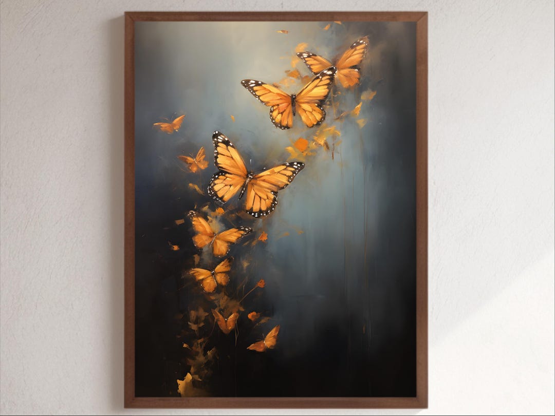 Whimsigoth Monarch Butterfly Wall Art Dark Monarch Butterfly Print Oil ...