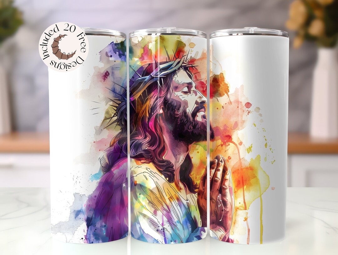 Christian Tumbler Wrap Jesus Tumbler PNG Jesus Christ 20oz Skinny ...
