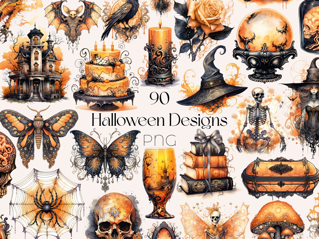 Pastel Halloween Clipart Pastelloween Clipart Bundle Watercolor ...