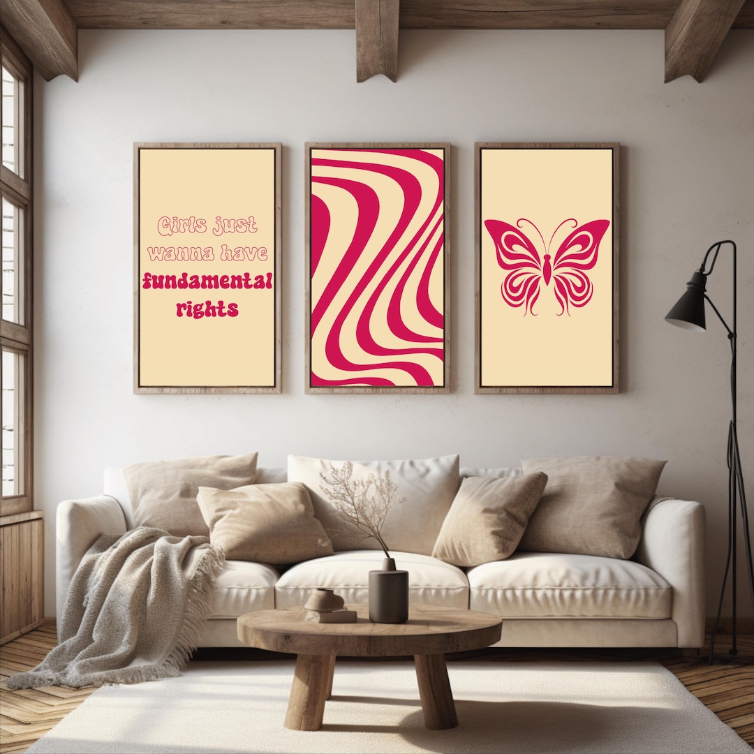 Feminist Wall Art Equal Rights Poster Butterfly Wall Art Dopamine Decor ...