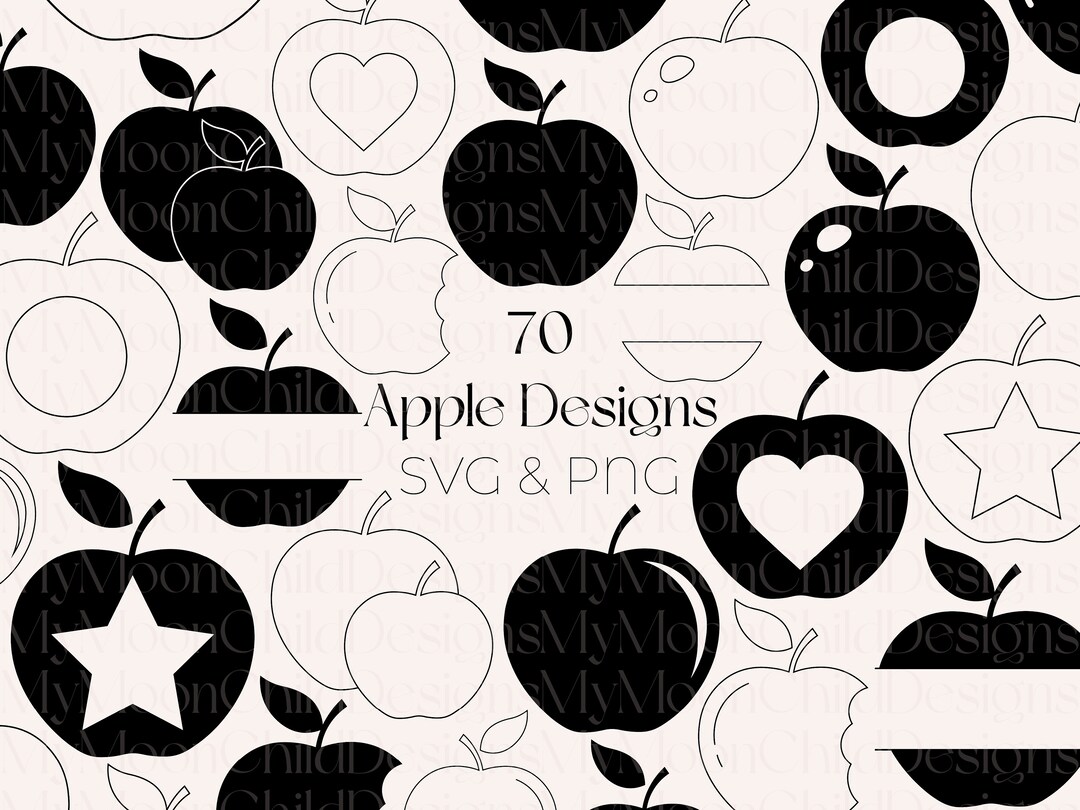 Apple SVG Bundle Teacher SVG Apple Clipart Back to School SVG Apple Png ...