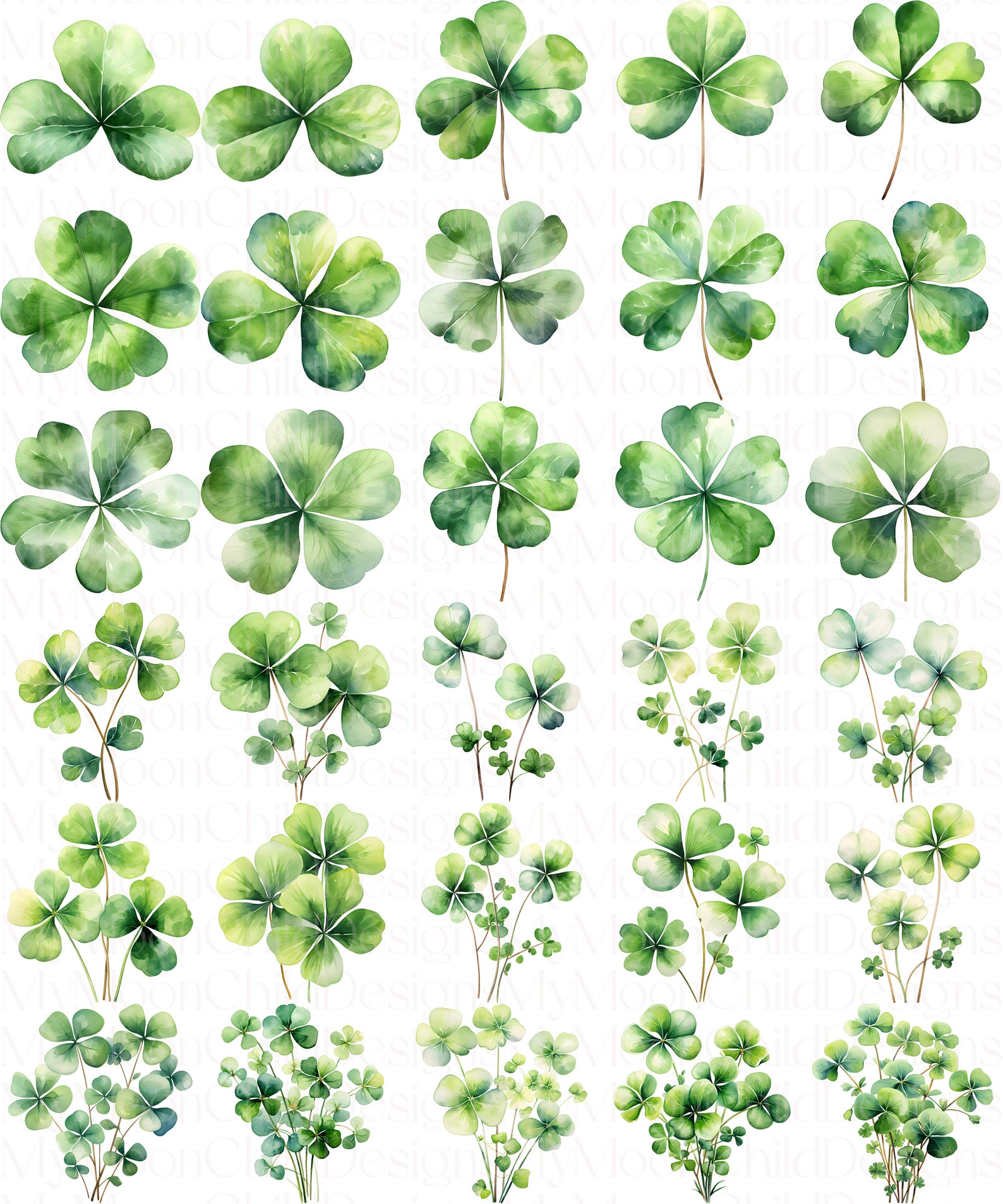 Shamrock Clipart Bundle St Patricks Day Wreath Clipart Watercolor ...