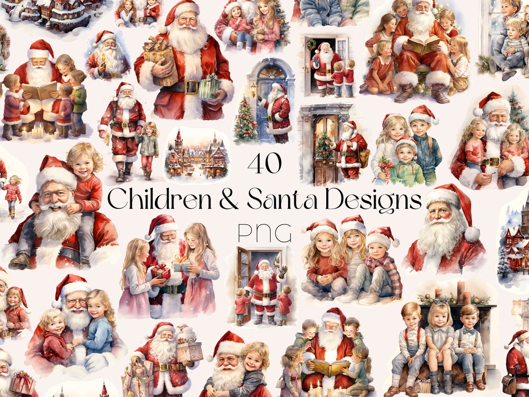 Watercolor Santa Clipart Watercolor Christmas Clipart Christmas Santa ...