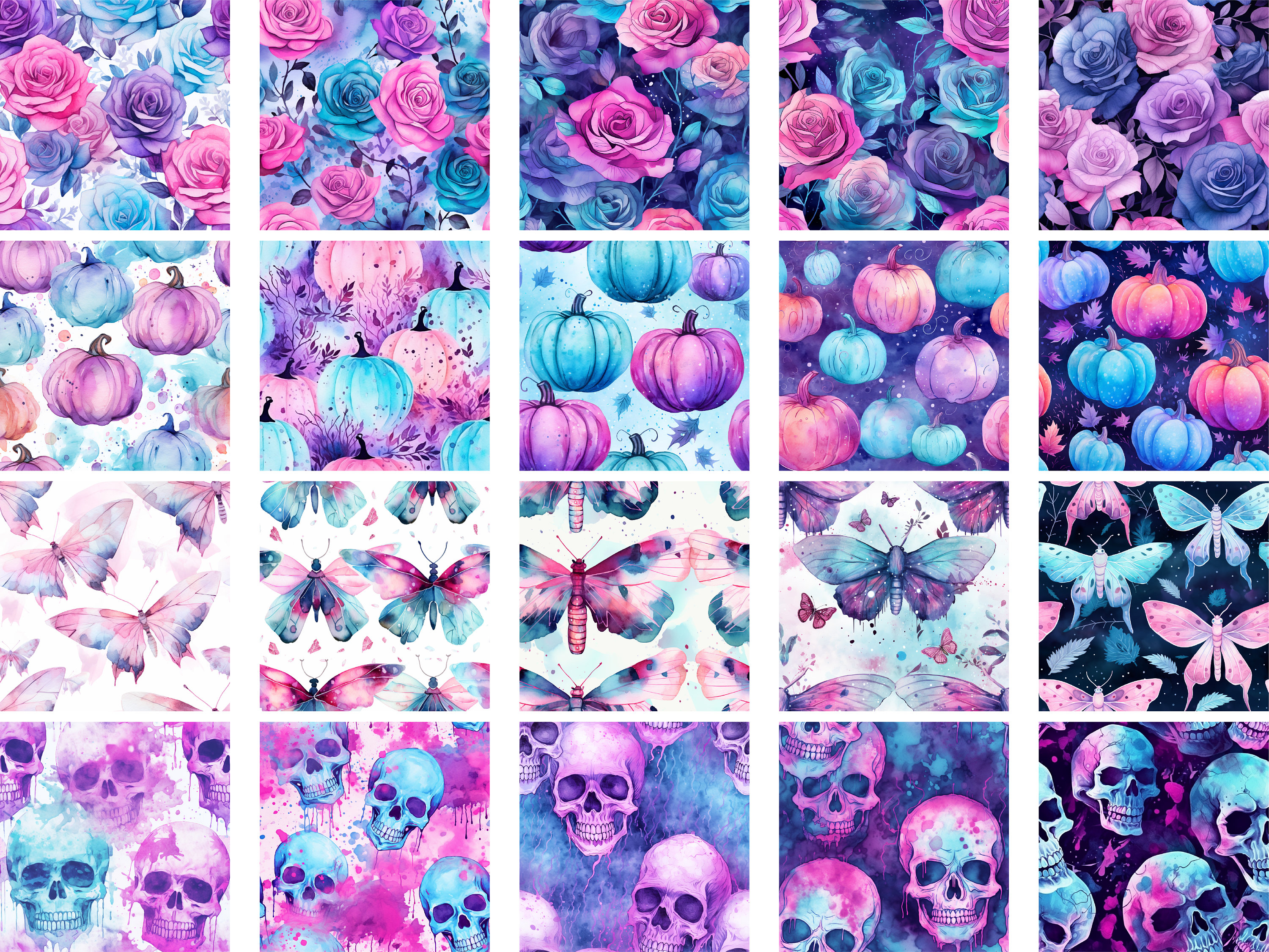 Pastel Halloween Digital Paper Cute Halloween Themed Digital - Etsy