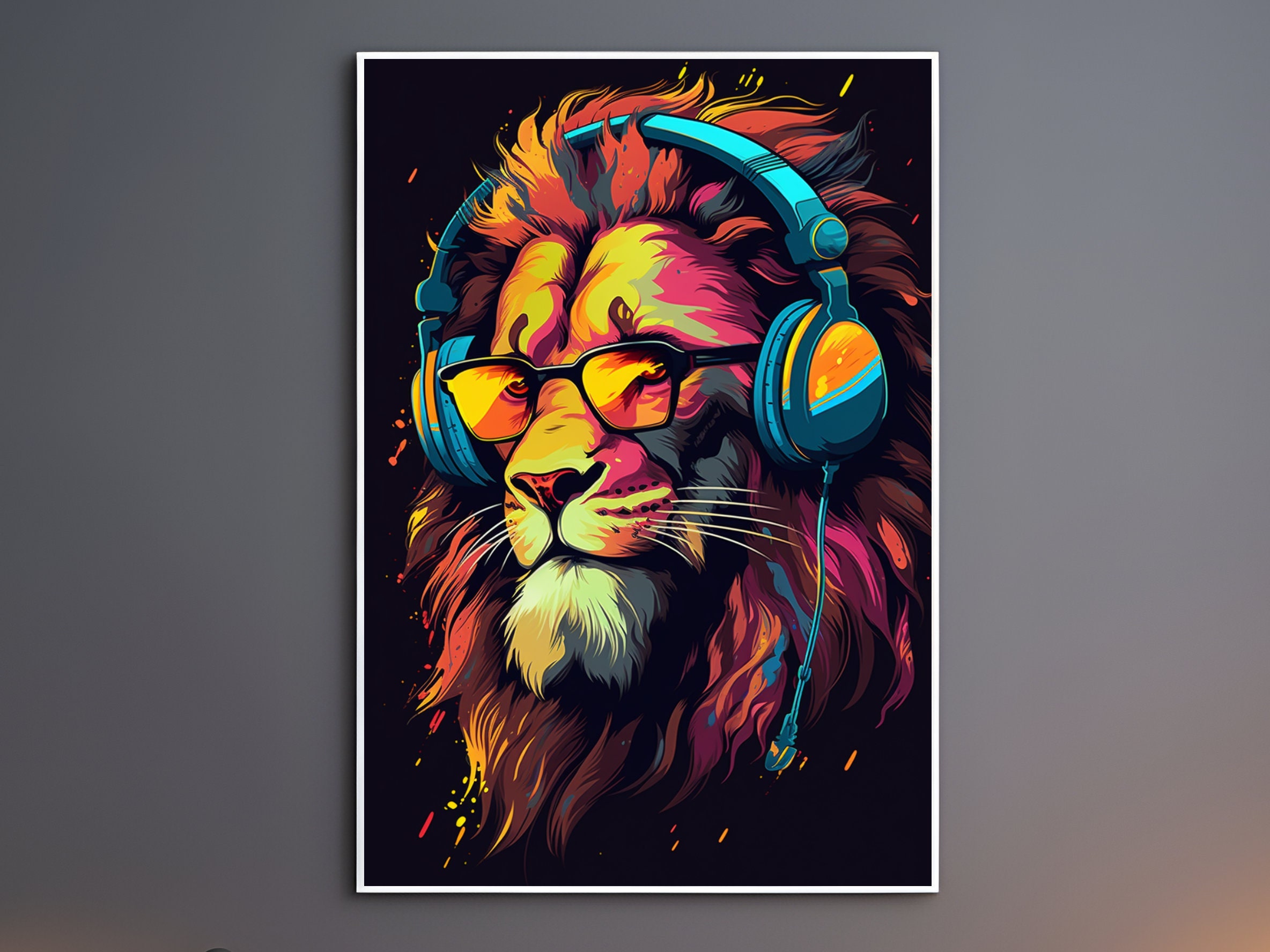 Animal Gaming Poster Set: Neon Gaming Wall Art Decor (digital Download ...
