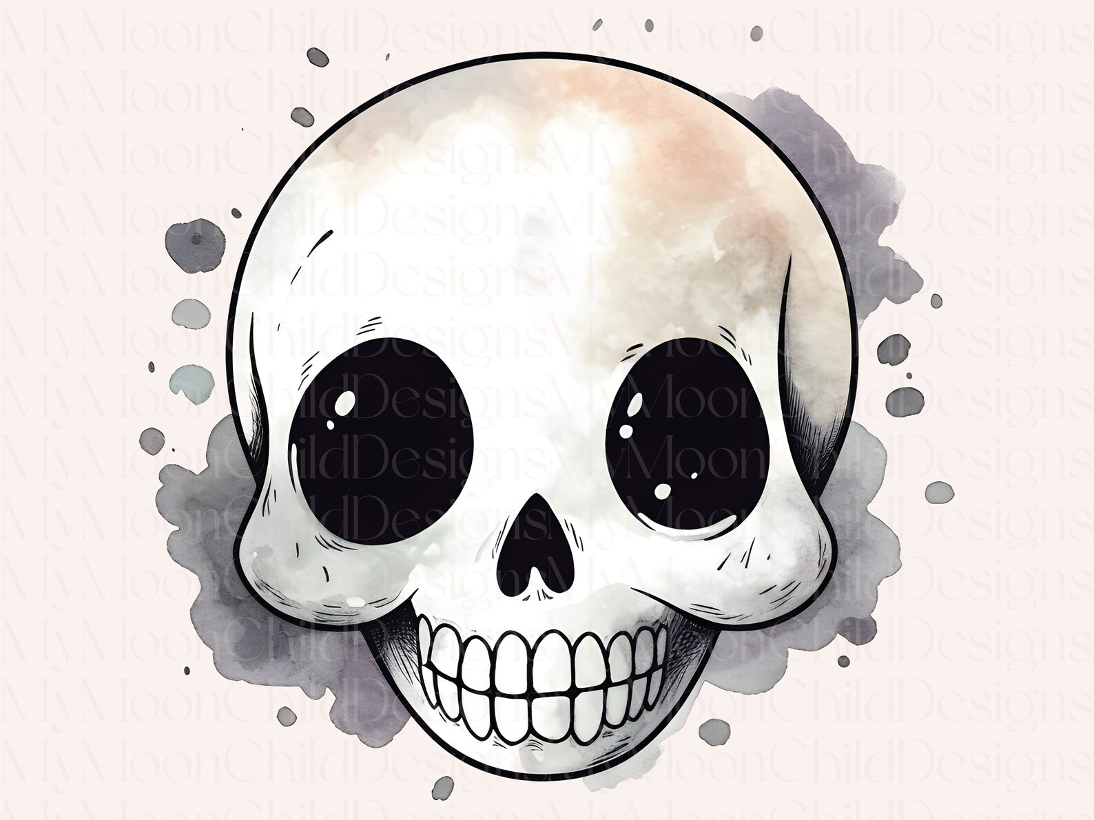 Pastel Halloween Cute Skeleton Clipart Watercolor Halloween Clipart ...