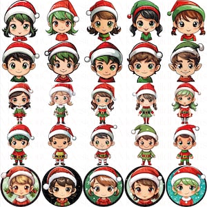 Christmas Elf Clipart Cute Christmas Elves PNG Cartoon Elf PNG Winter ...