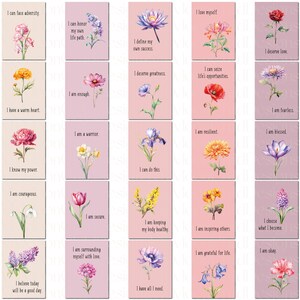 Affirmation Cards Digital Download Floral Printable Affirmation Cards ...
