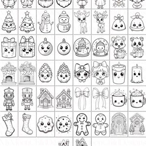 Christmas Coloring Pages Cute Christmas Coloring Pages Kawaii Christmas ...