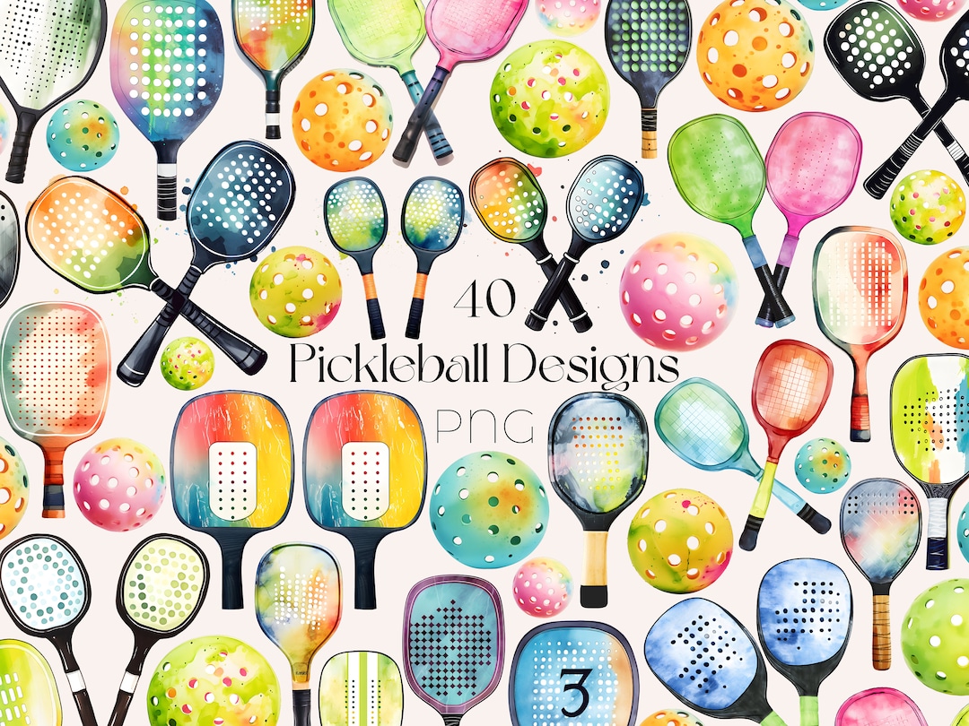 Pickleball Svg Pickleball Clipart Watercolor Pickleball Clipart ...