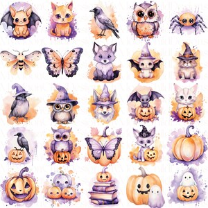 Cute Pastel Halloween Clipart Spooky Season PNG Watercolor Halloween ...