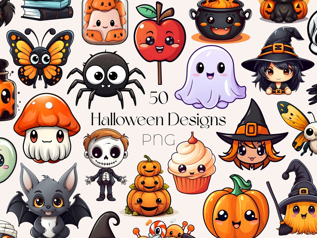 Pastel Halloween Cute Clipart Watercolor Halloween Cute Clipart Bundle ...