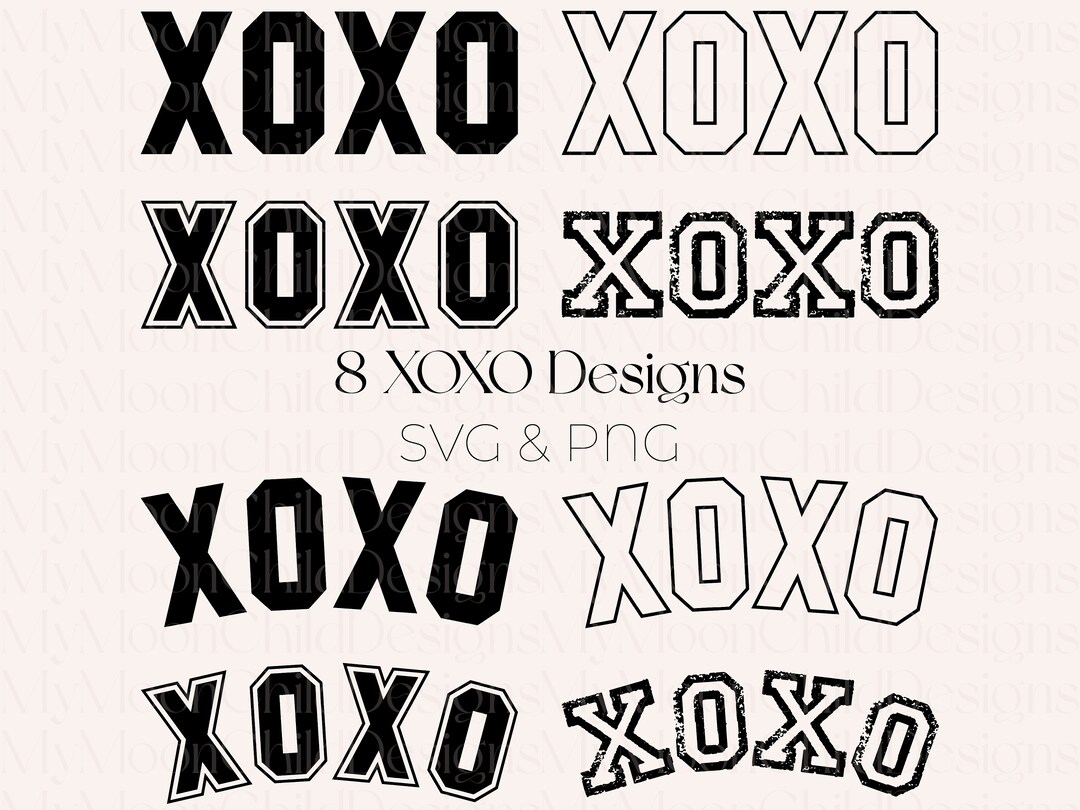 XOXO Svg XOXO Png Valentine Svg Love Png Valentines Day Clipart Retro ...