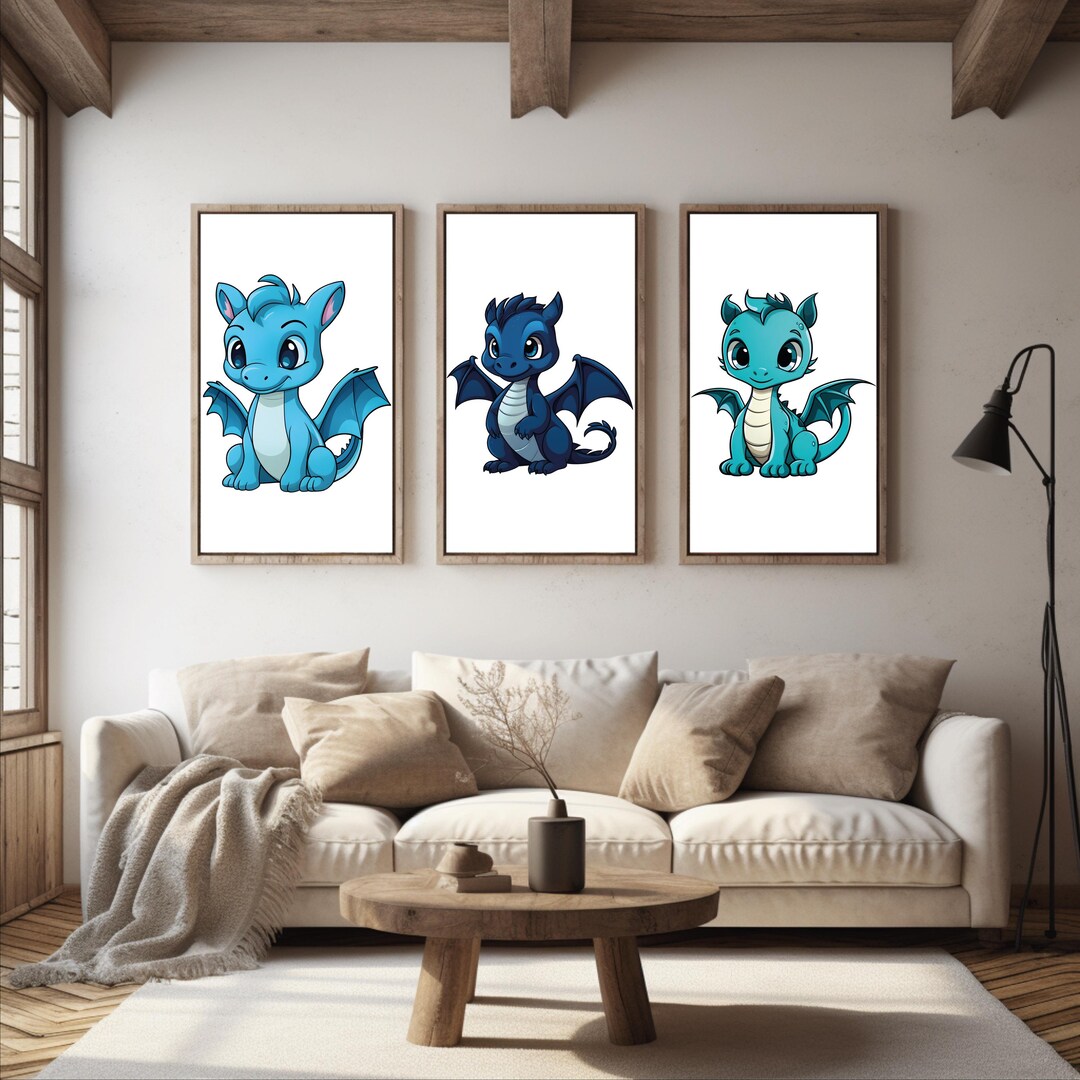 Baby Dragon Wall Art Cute Dragon Clipart Fantasy Wall Art Magical ...